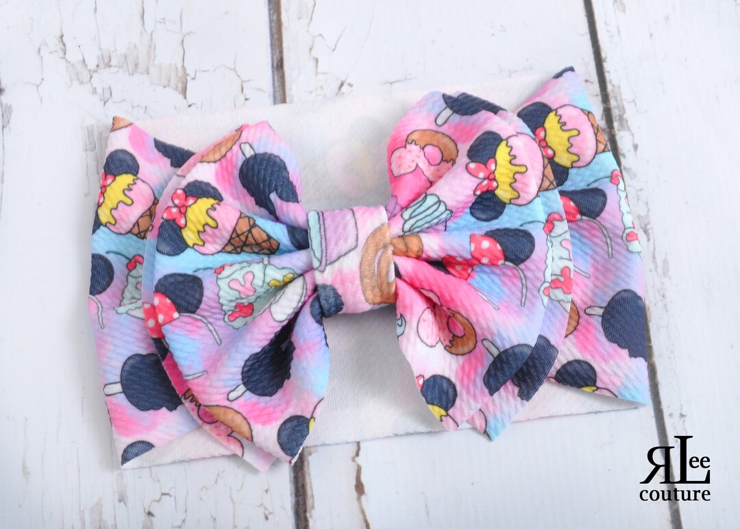 Amusement Park Snack Bow Stretchy Snack Headwrap Permanently Sewn Wrap ...