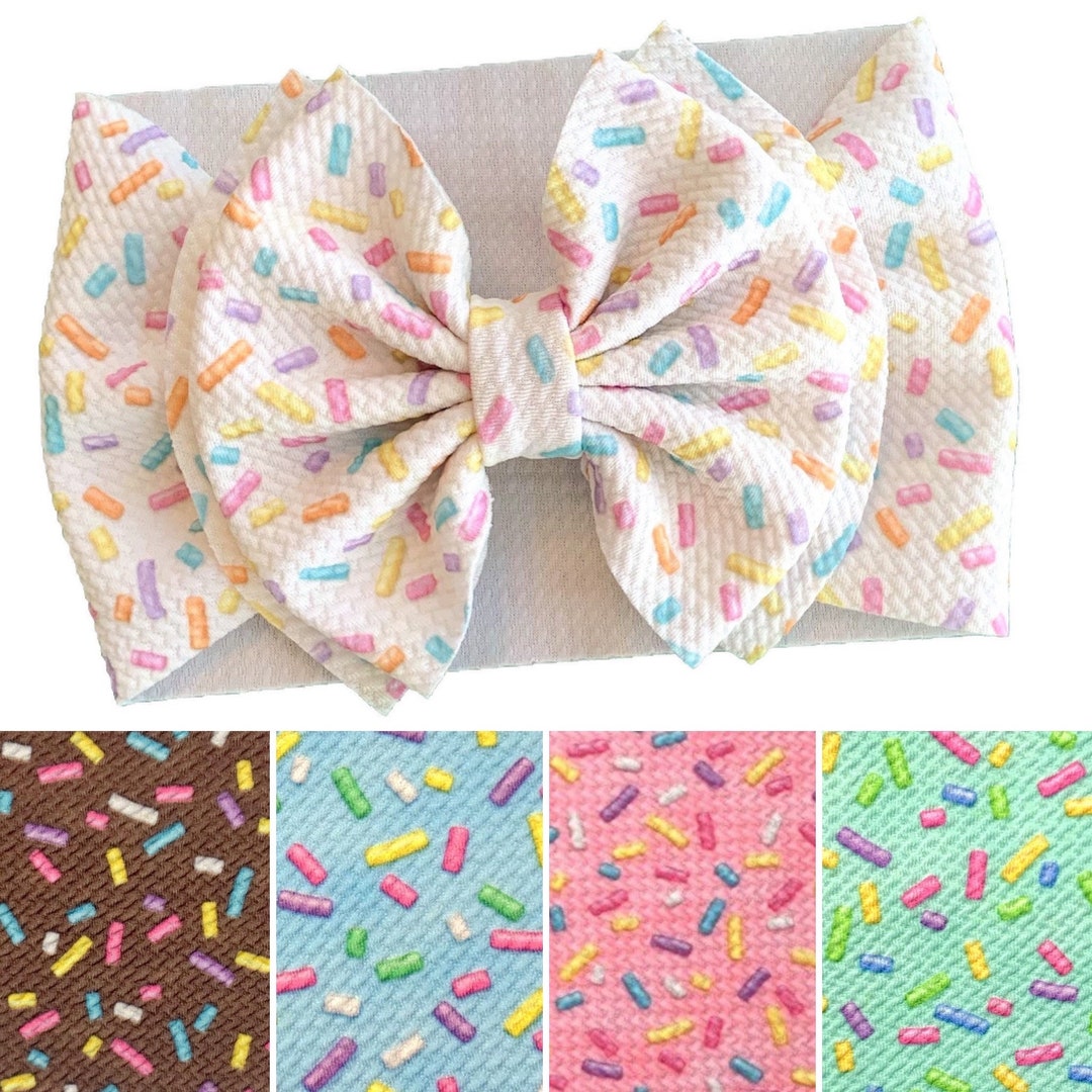 Candy Sprinkles Headwrap Sprinkles Bow Pull Proof Permanently Sewn Big ...