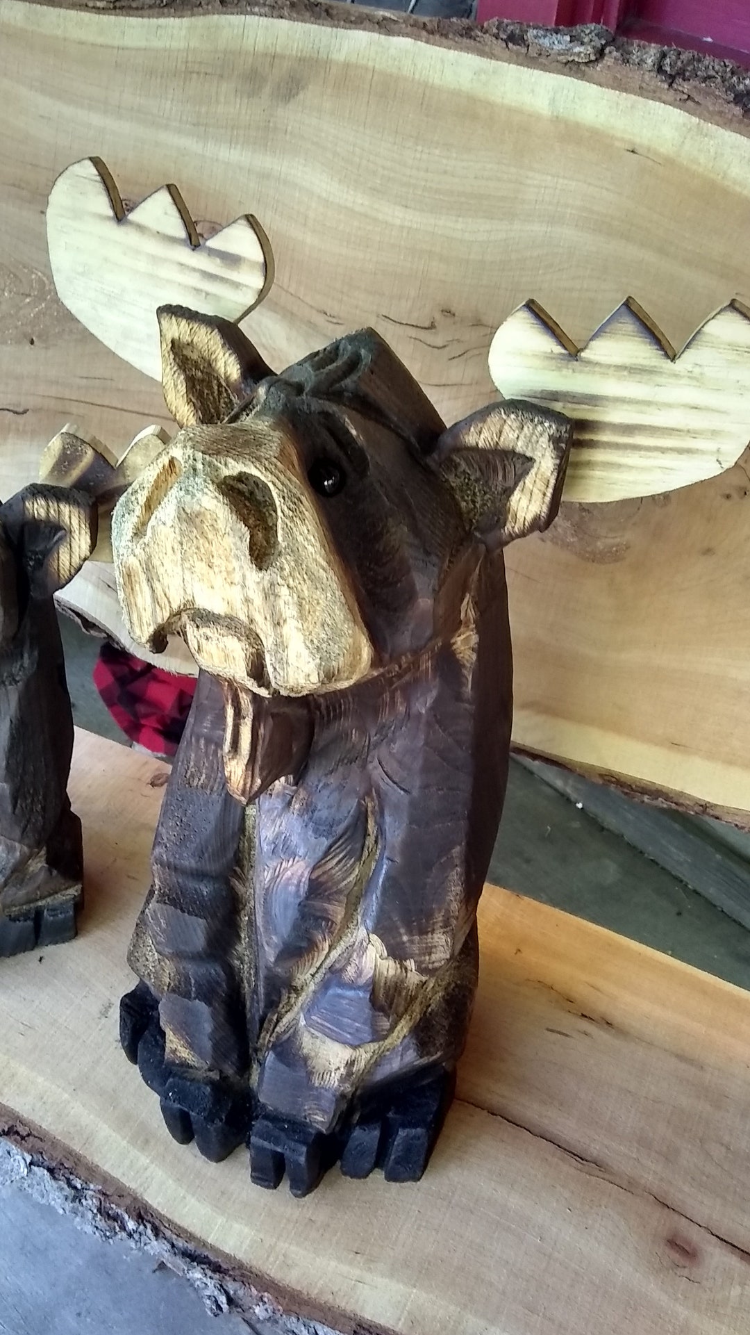 Chainsaw Carved Wood Carved Moose - Etsy