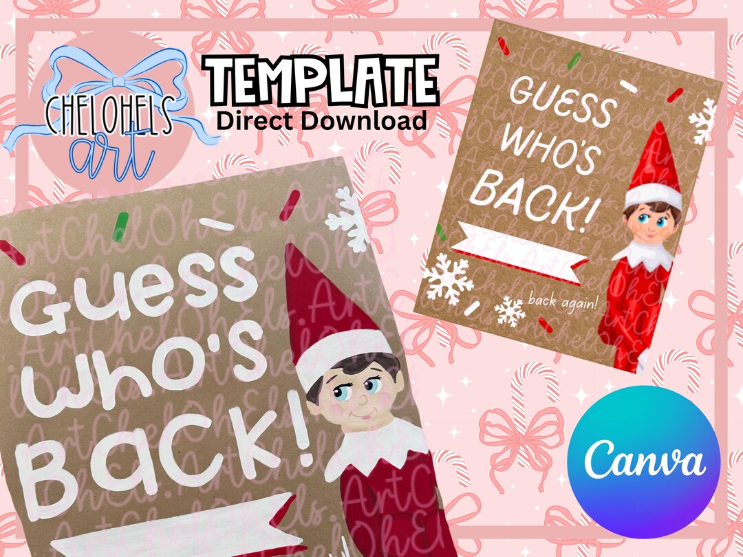 Elf Mini Banner Template · Canva Template · Christmas Decor · Xmas ...