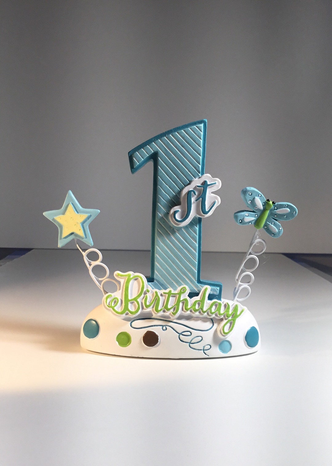 Blue Pearl First Birthday Cake Topper / Baby's First - Etsy