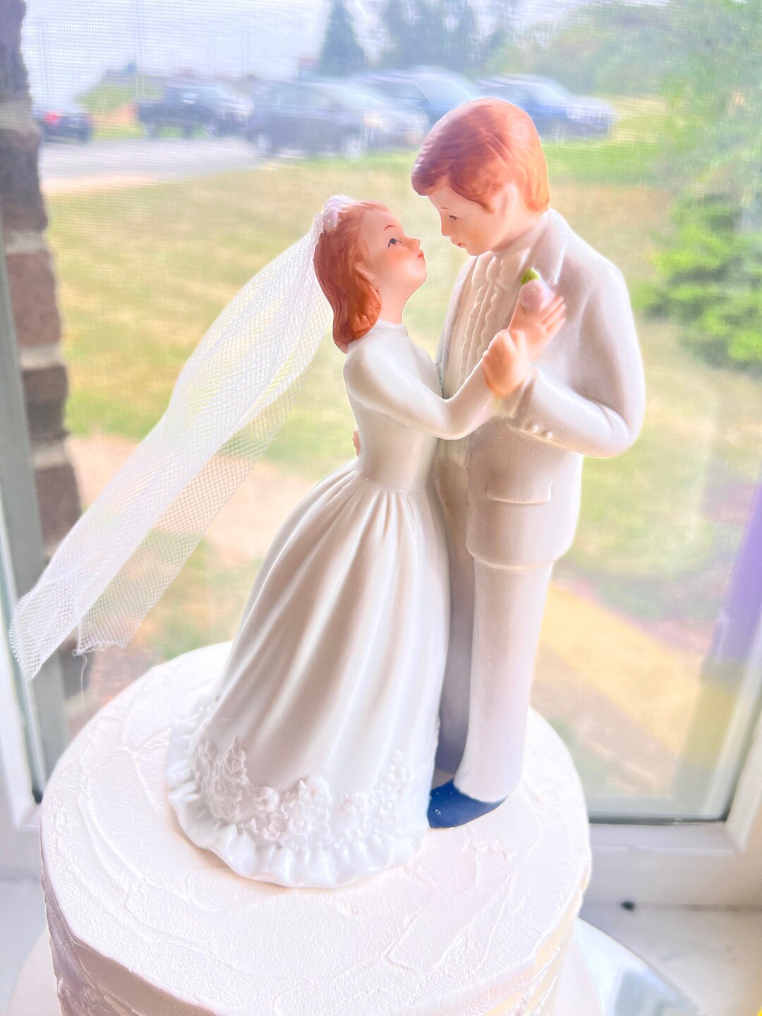 Dancing Bride and Groom Cake Topper Hand Painted Vintage Rare Find ...