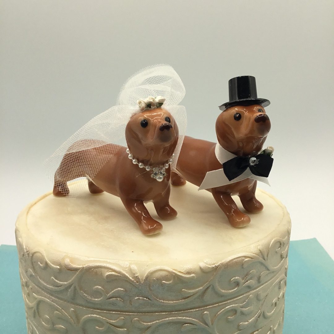 Dachshund Wedding Dogs / Weiner Dogs Dressed as Bride and Groom ...