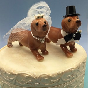 Dachshund Wedding Dogs / Weiner Dogs Dressed as Bride and Groom ...