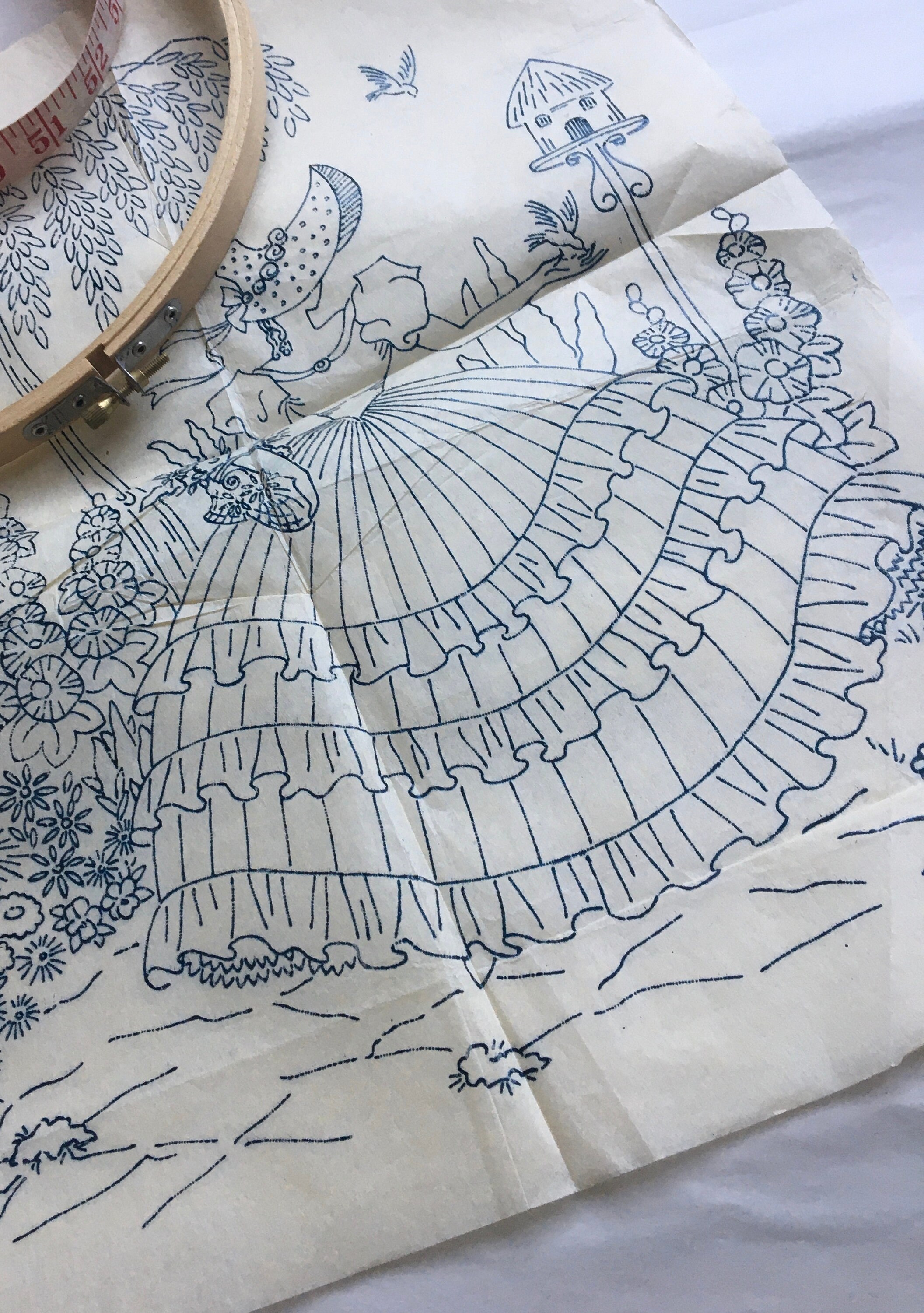 Floral Vintage Embroidery Transfer Fits Antique Firescreens Instant ...