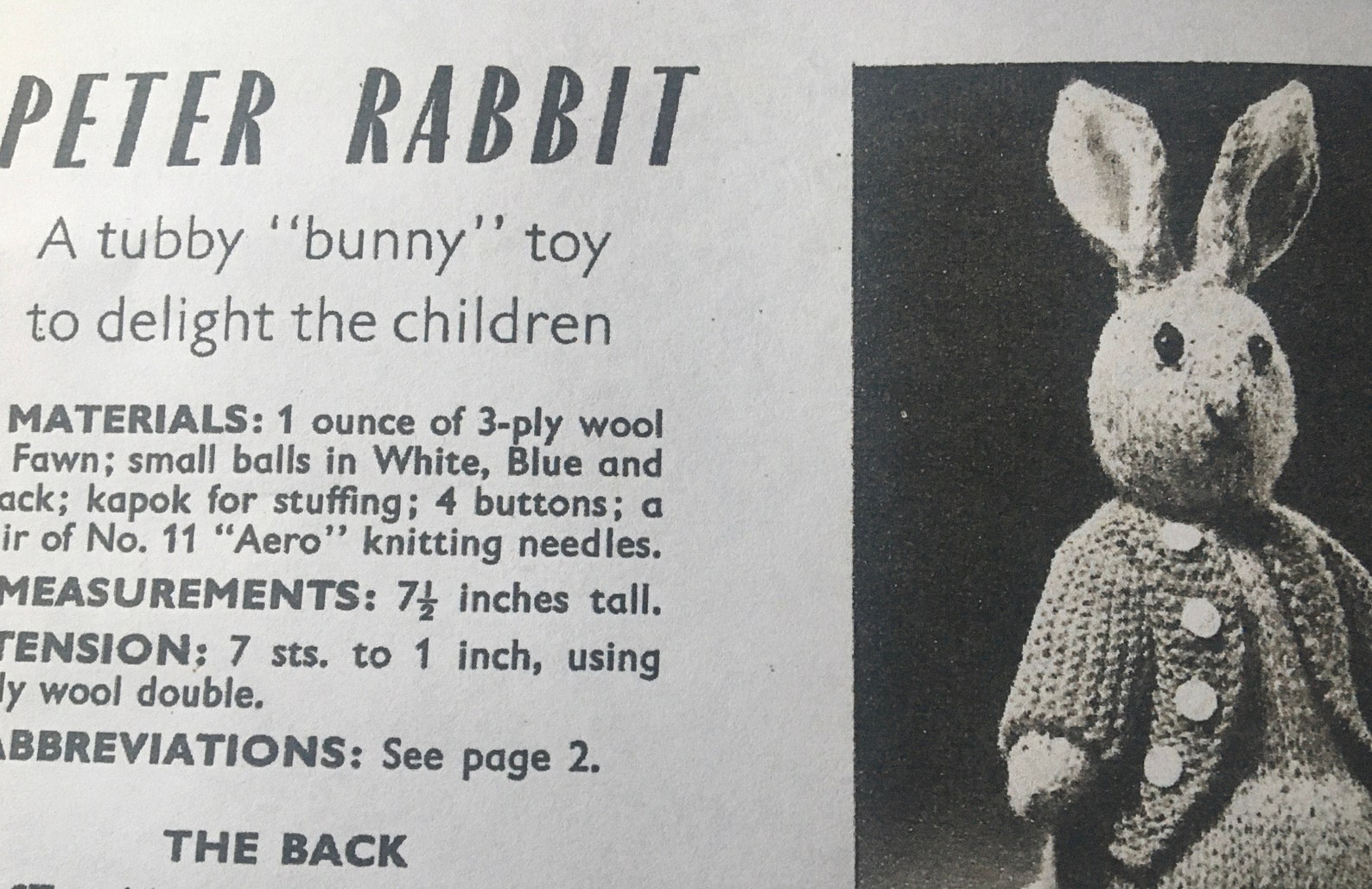 Peter Rabbit Knitting Pattern Vintage / Bunny - Etsy UK
