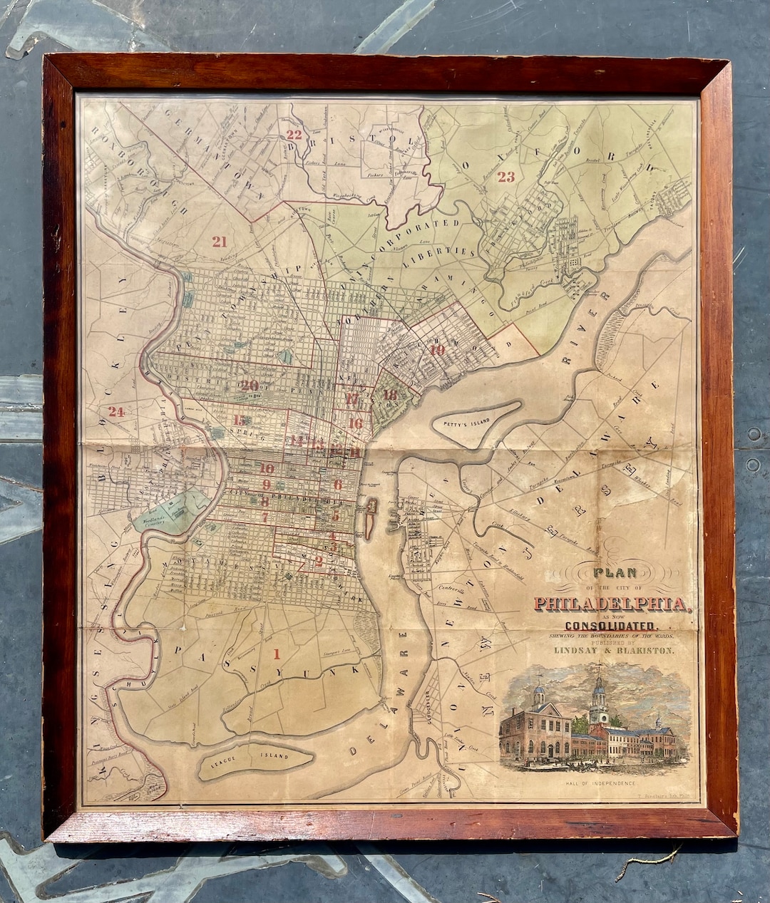 Rare Antique Map of Philadelphia 1840 Framed 22x19 - Etsy