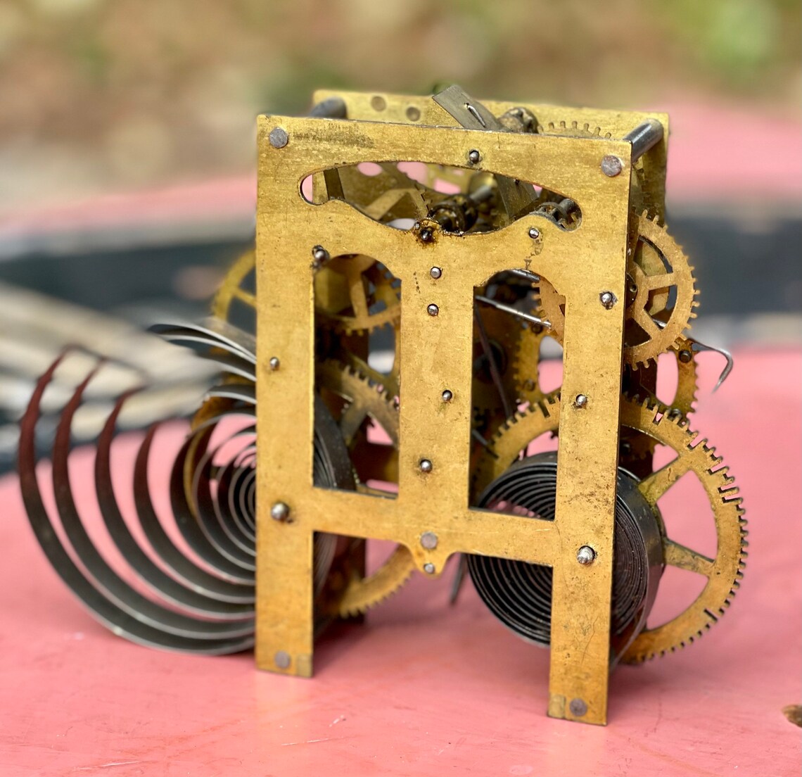 Modernist Industrial Sculpture Steel Clock Movement Circa 1930 Clock ...