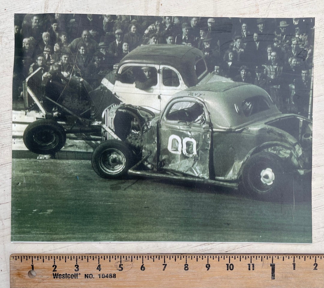 Pair of Vintage Photographs of Racing Cars Flat Track Flat - Etsy