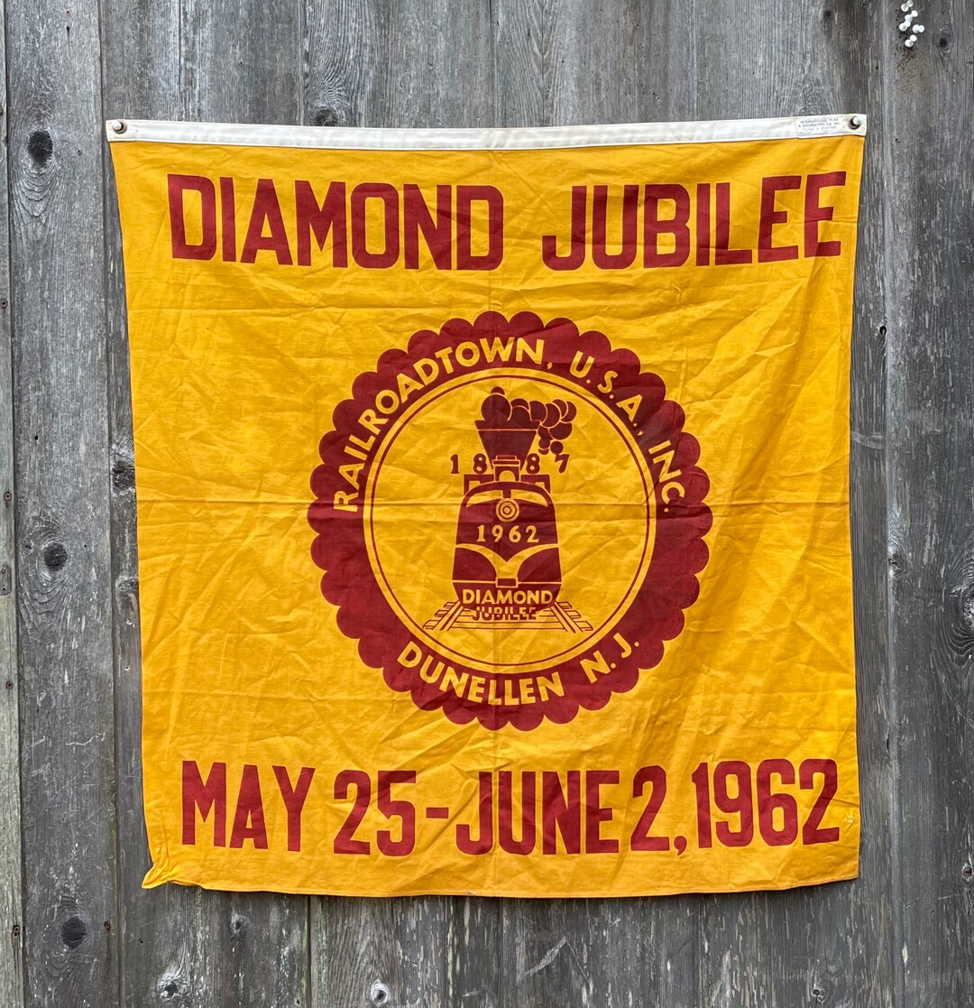 Vintage Centennial Industrial Banner Train Flag 1962 Railroad Town USA ...
