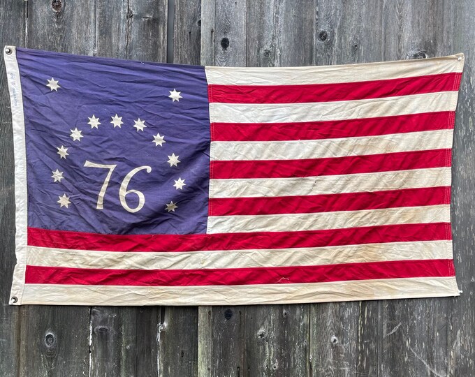 Vintage Bennington Flag Bicentennial American Flag Cotton 1976 FREE ...