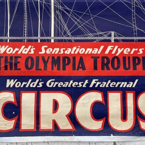 Vintage Polack Bros Brothers Circus Poster. Early Trapeze - Etsy