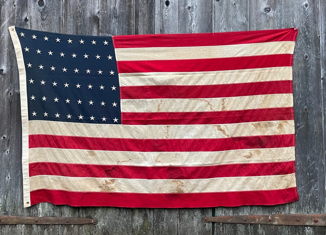 Rare and Fine Antique 48 Star American Flag 1920 Wool. Beautifully Aged ...