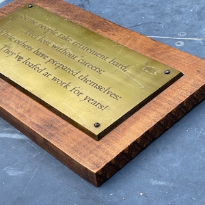 Retirement Gift Vintage Engraved Bronze Sign Fathers Gift - Etsy
