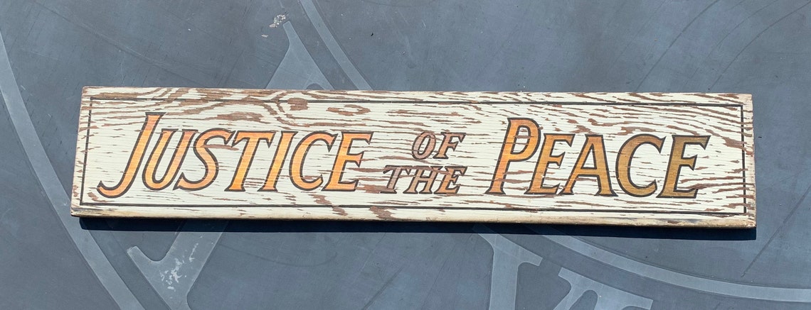 Justice of the peace Hand painted vintage sign 1930. Gold | Etsy