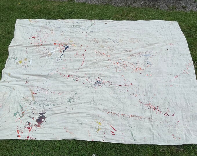 Vintage Artist Painters Tarp Soft Thick Cotton Drop Cloth Photographers ...