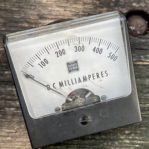 Lot of 3 Mid Century Industrial Instrument Gauges Ohm Meter Amp Meter ...