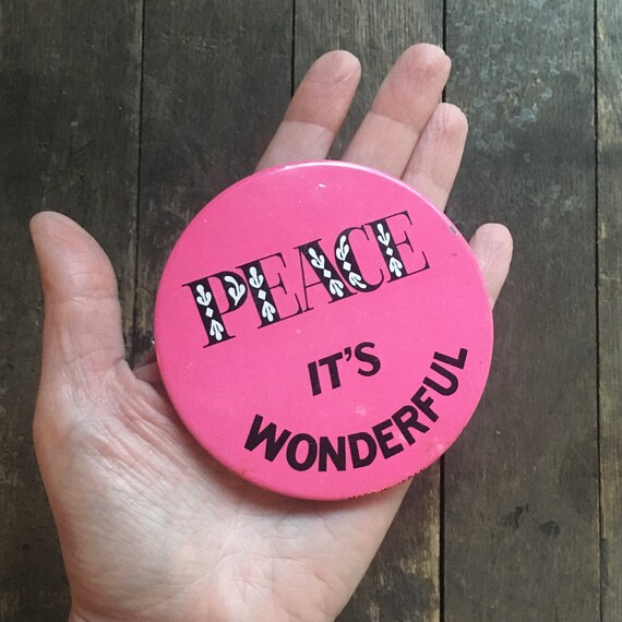 Giant 1960s Peace Pin - Gem