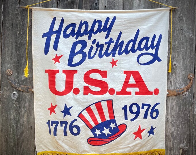 Vintage American Bicentennial Banner Revolutionary Flag Cotton 1976 ...