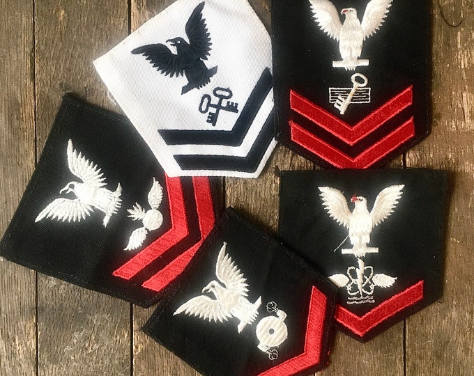 WW2 US Navy Vintage Uniform Patches / US Navy Rank Patches / US Navy ...