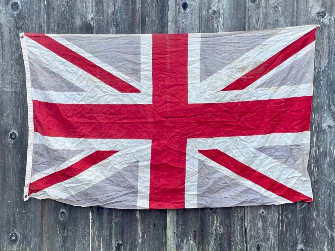 Large British Flag Union Jack Soft Gently Faded Cotton About 54” X 33 ...