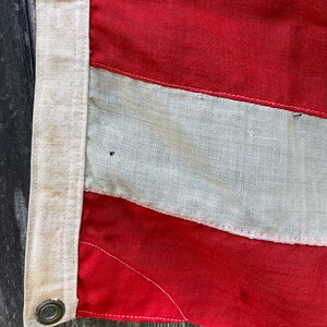Antique American Flag Wool With Sewn Stars and Stripes Great Patina ...