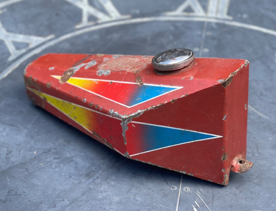 1970s Custom Motorcycle Gas Tank Chopper Coffin Tank Metal Flake Paint ...