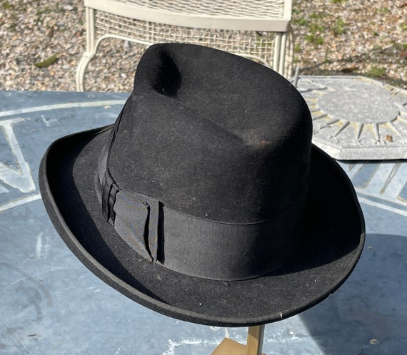 Real Vintage black fedora felt hat great condition Do… - Gem