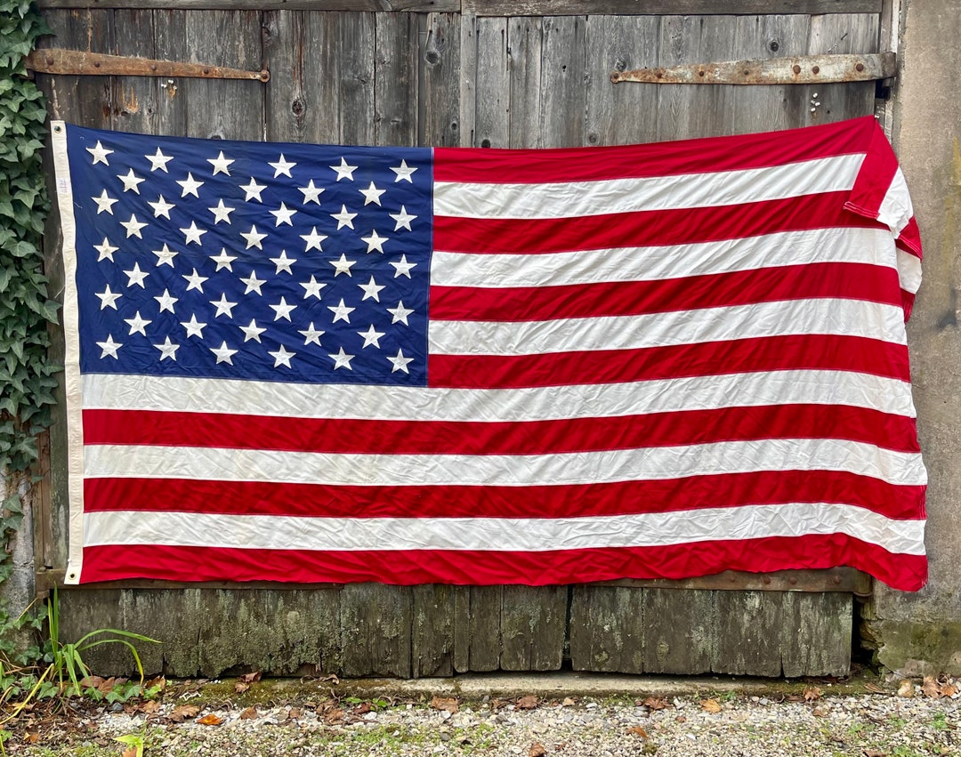 Real Vintage American Flag 1960 All Sewn Cotton Great Condition Made in ...