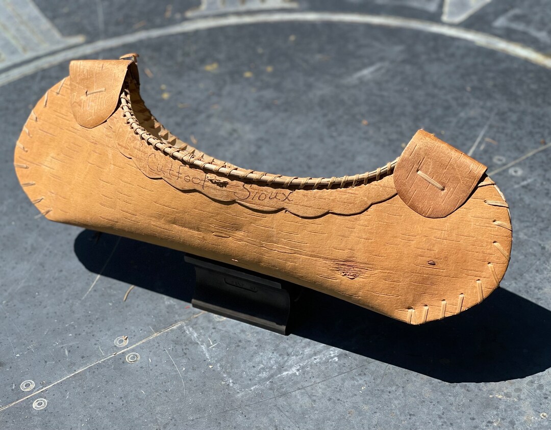 Antique Souvenir Birch-bark Canoe 1940’s Vintage Cutfoot Sioux ...