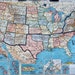 Huge Original Vintage Map USA on Canvas About 1930 Schoolroom Map - Etsy