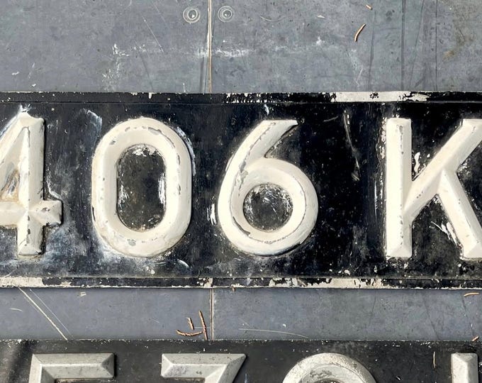 Vintage 1960’s European License Plate Antique Car Plates. Registration ...