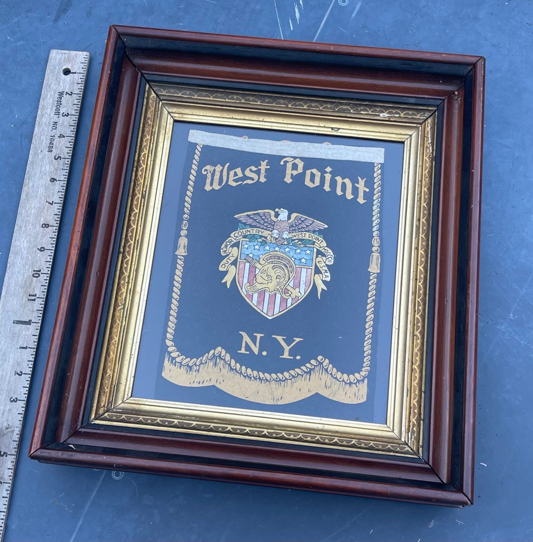 Antique West Point Felt Banner in Fantastic Antique Walnut Gilt Frame ...