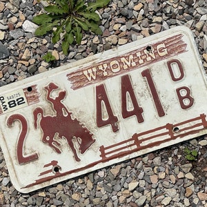 Real Vintage Wyoming “cowboy" License Plate Vintage Pickup Truck Plate ...