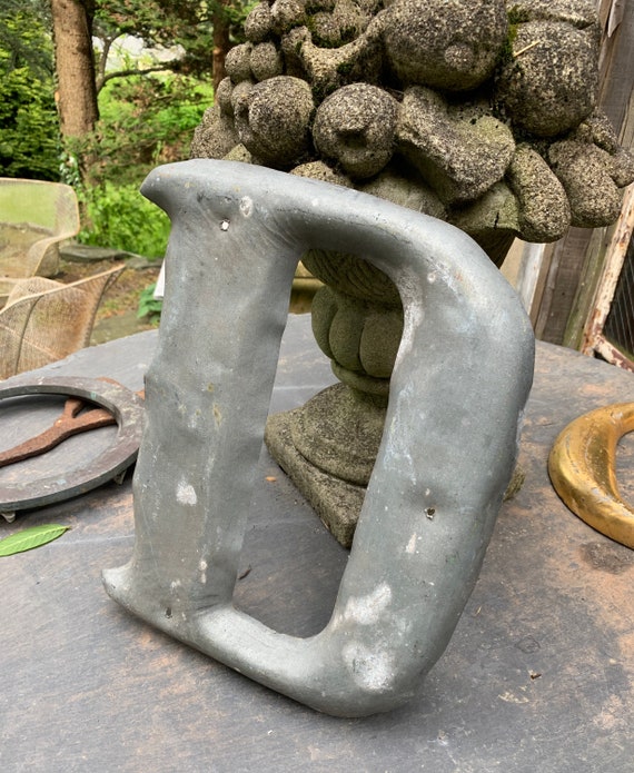 Vintage letter D from an old sign. 1890s hammered zinc | Etsy