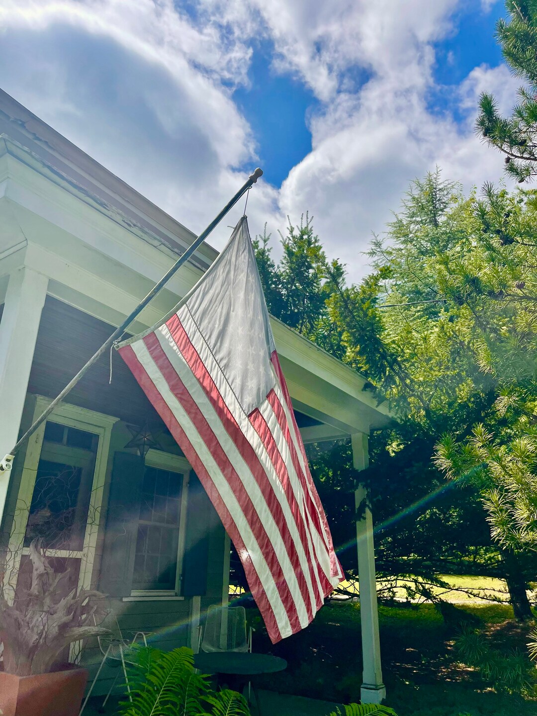Vintage American Flag 1960 Soft Cotton Great Fade Nice Tea Stained ...