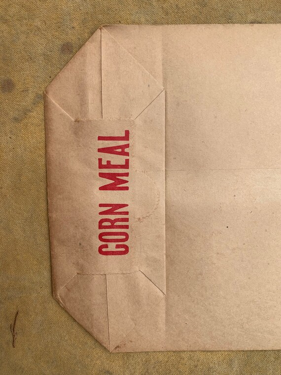 Vintage paper flour bag with Native American logo - Gem