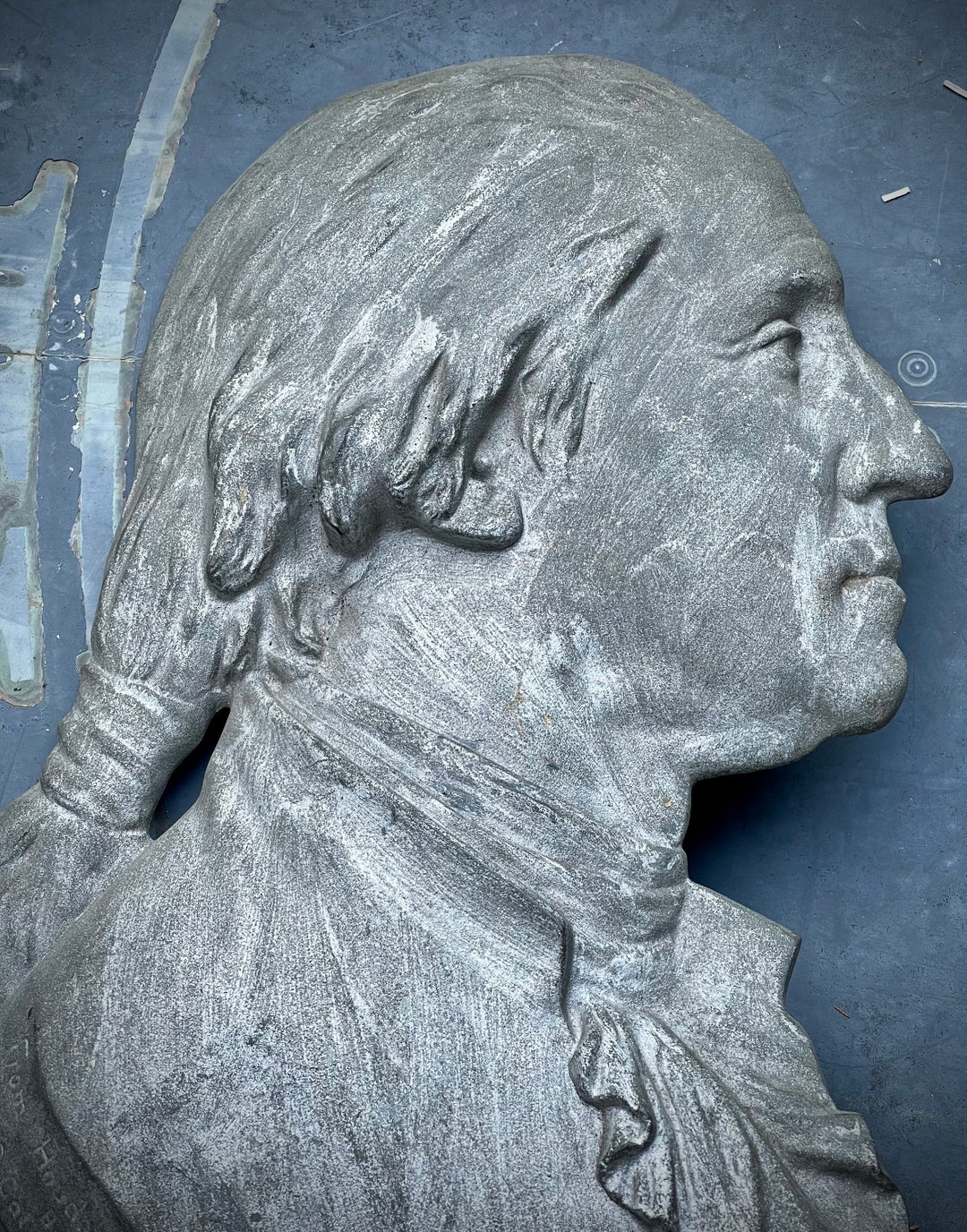 Antique George Washington Cast Metal Plaque 19th Century Signed and ...