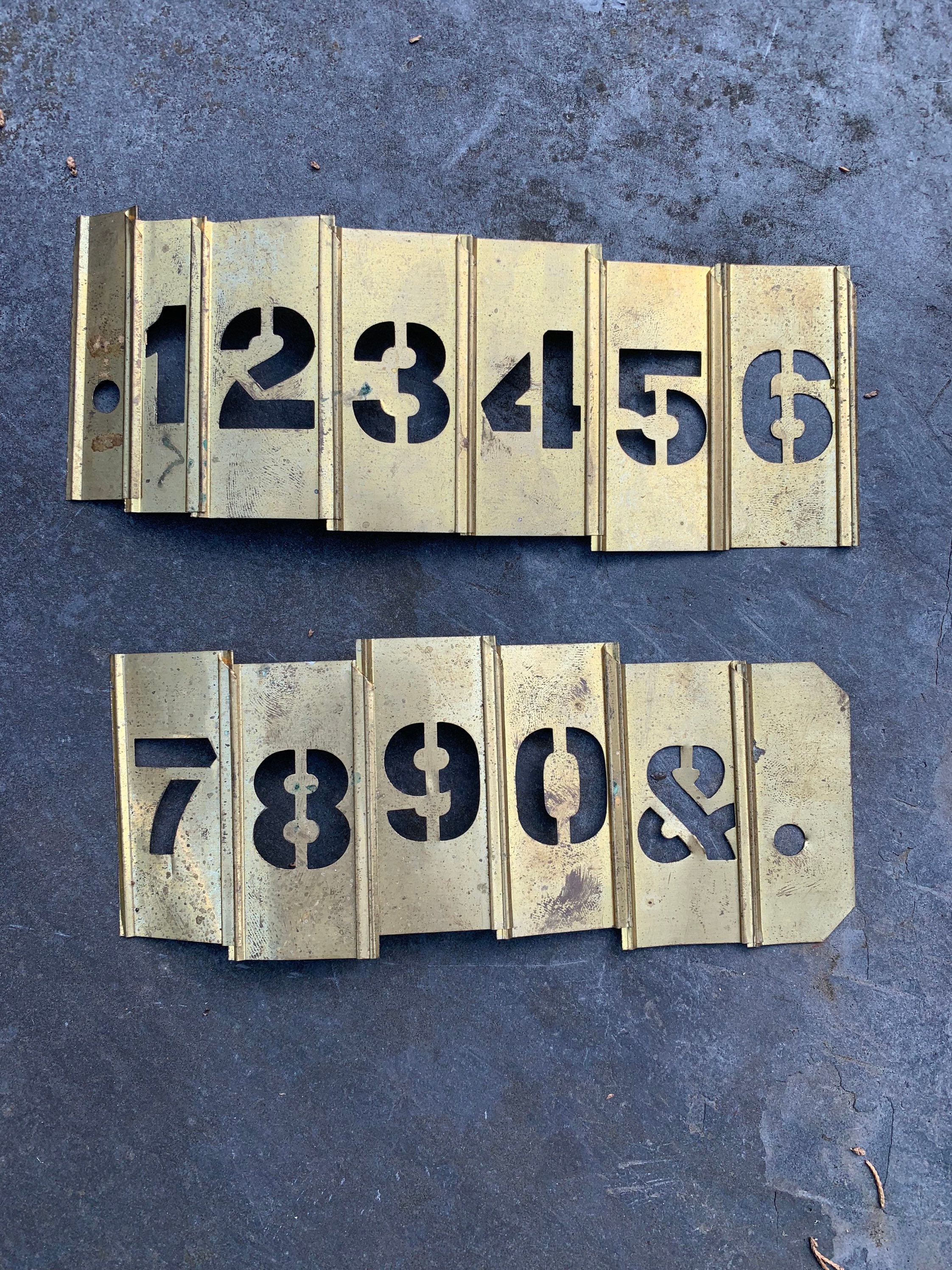 Antique Brass Numbers Stencil Nice Patina Early and Hard to Find - Etsy