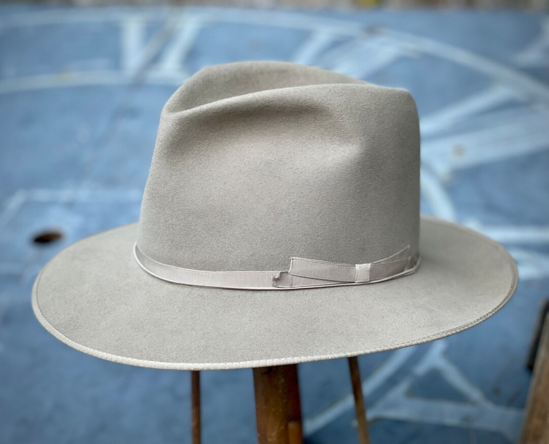 Vintage Borsalino Open Road Style Fedora Hat XX Soft Grey Wool - Etsy