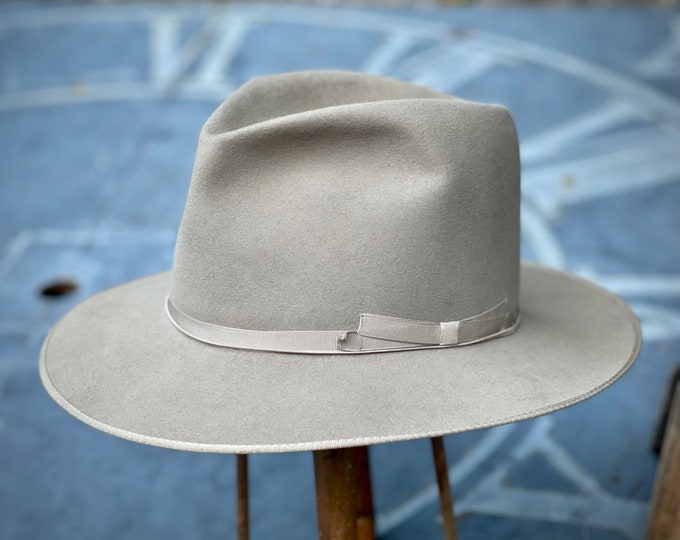 Vintage Borsalino Open Road Style Fedora Hat XX Soft Grey Wool Hat 1940 ...