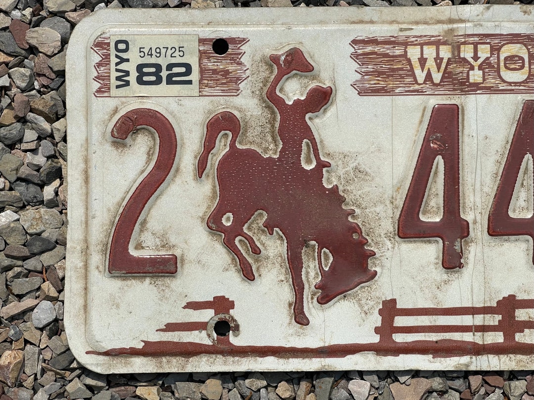 Real Vintage Wyoming “cowboy" License Plate Vintage Pickup Truck Plate ...