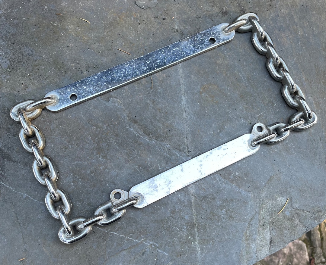 Vintage Custom Car Vanity Plate License Plate Surround Chain Gangster ...