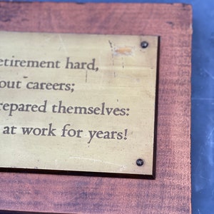 Retirement Gift Vintage Engraved Bronze Sign Fathers Gift - Etsy