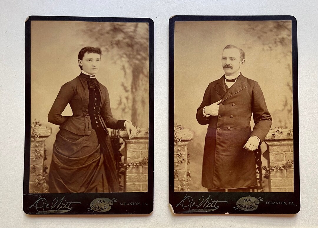 Pair of Antique Cabinet Cards Found Photographs of Married Couple 1800 ...