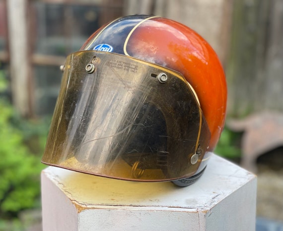 1980s Custom metal flake Motorcycle Helmet vintage bi… - Gem
