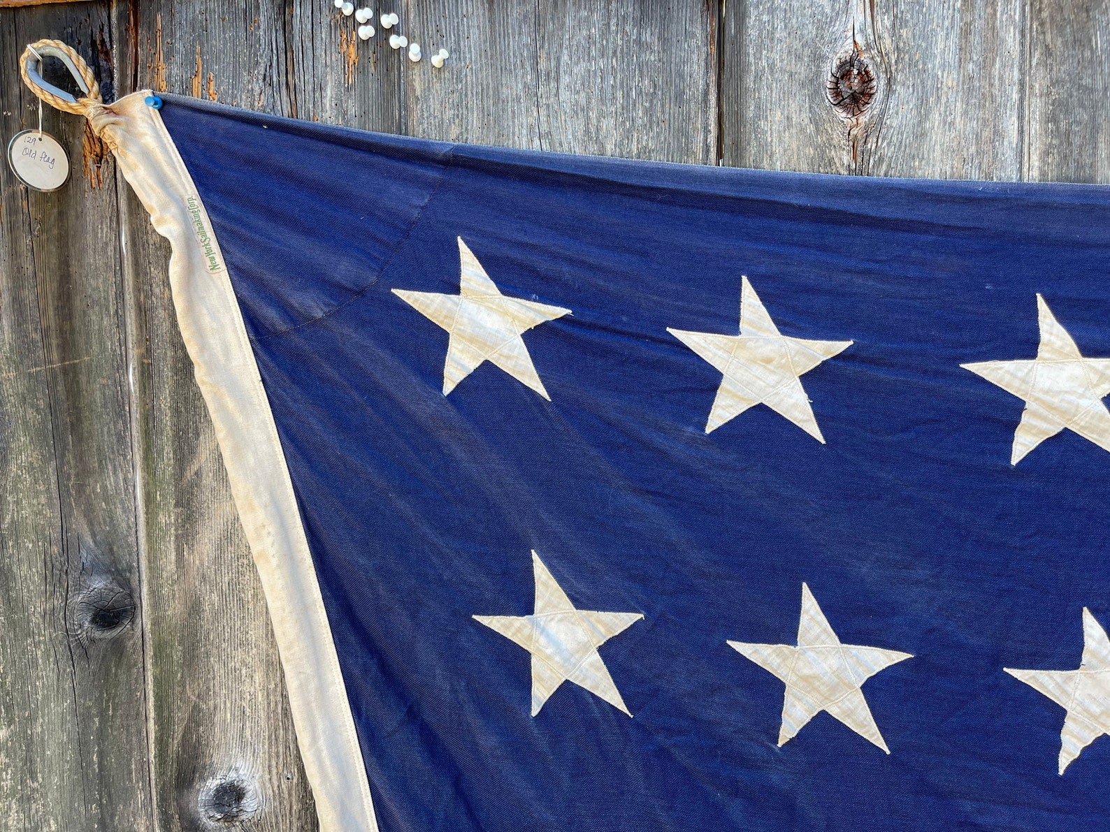 Large Antique American Flag USN Jack 48 Star Navy Ship Flag Rare ...