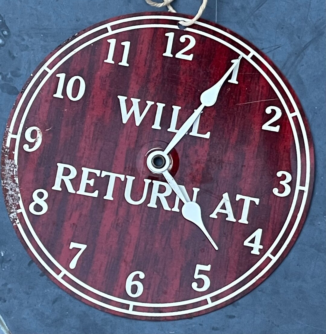 1950s Metal Clock Shop Sign /double-sided Will Return / Open Sign - Etsy