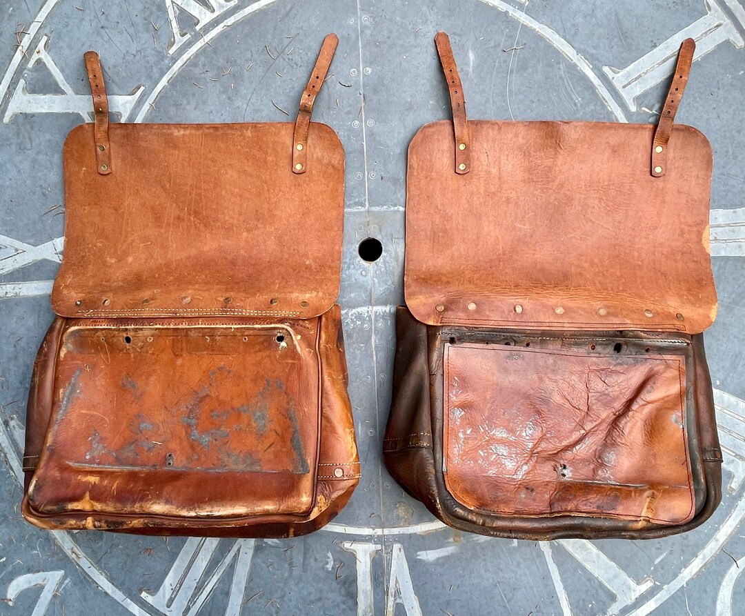 Fantastic Vintage Leather Saddle Bags Custom Made From Old Boston Mail ...