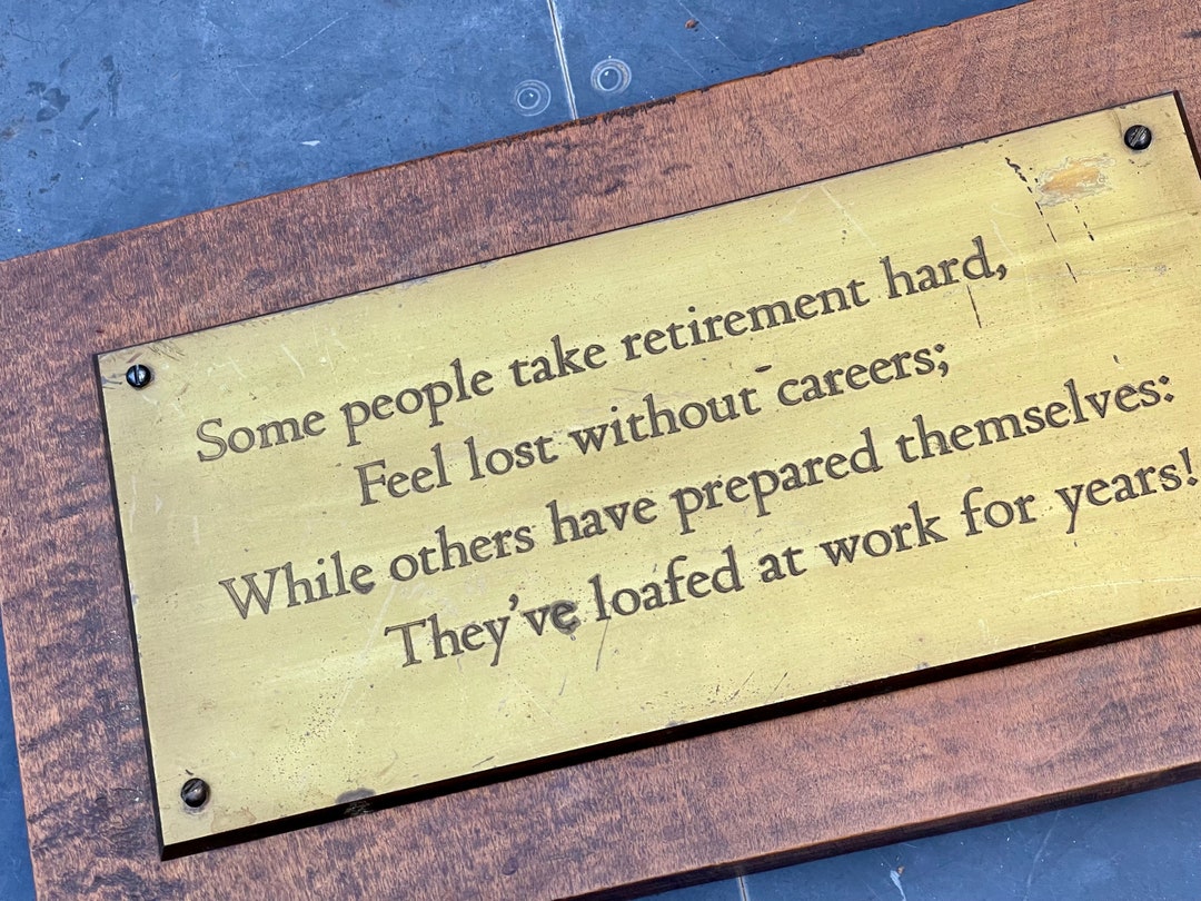 Retirement Gift Vintage Engraved Bronze Sign Fathers Gift - Etsy